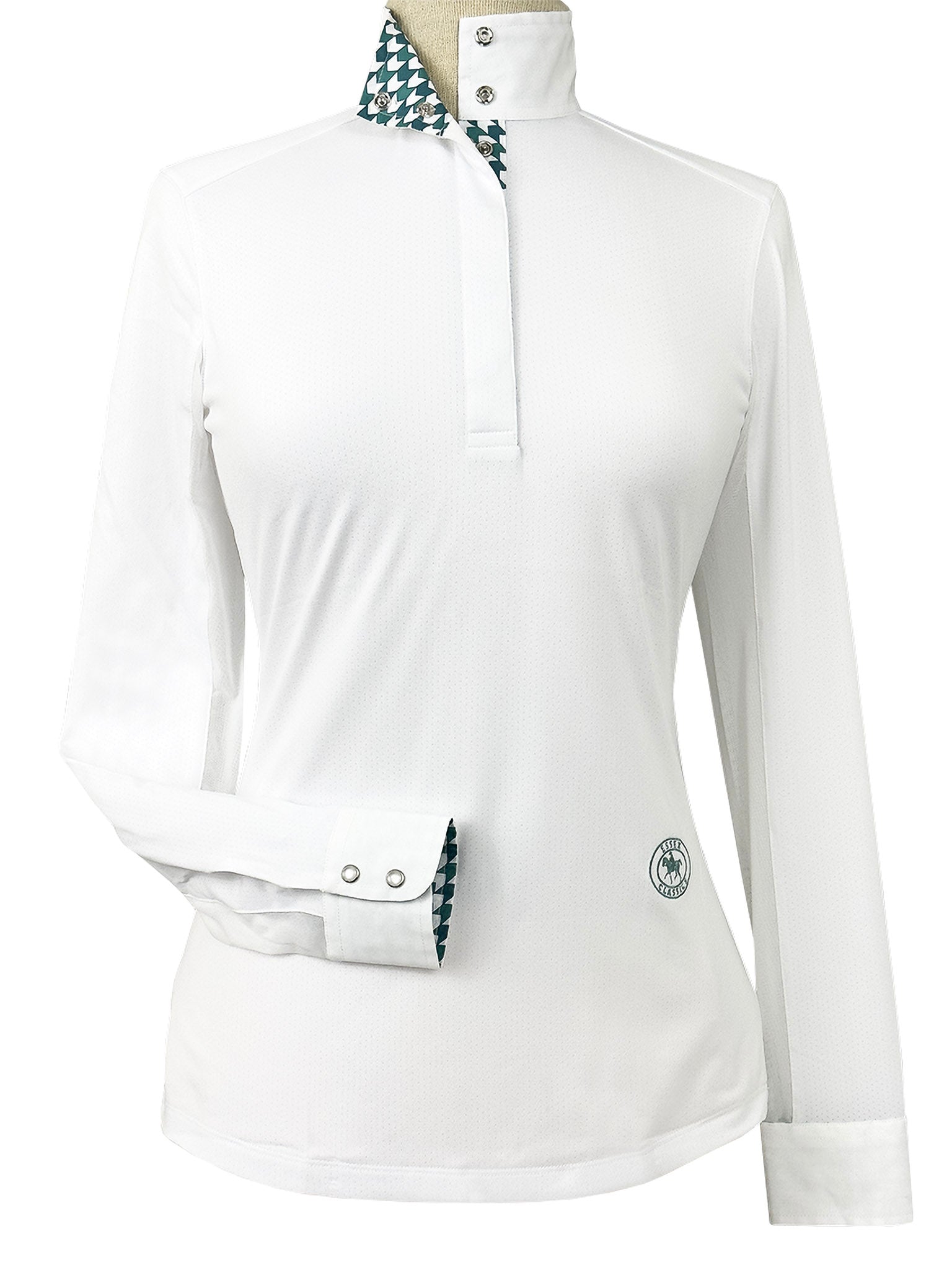 Geometric Ladies Talent Yarn Straight Collar Long Sleeve Show Shirt ...